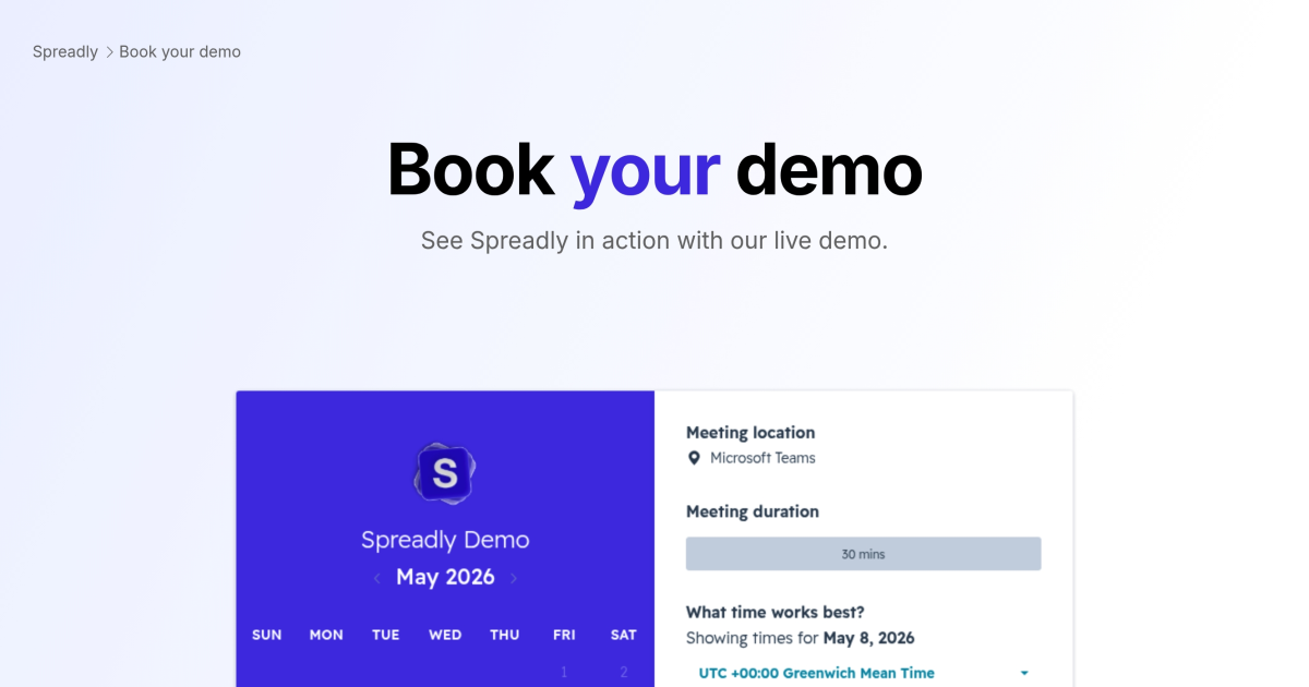 Book your demo • Spreadly